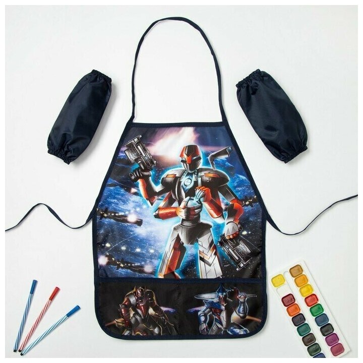 Набор детский для творчества Этель 'Робот' фартук 49 х 39 см и нарукавники