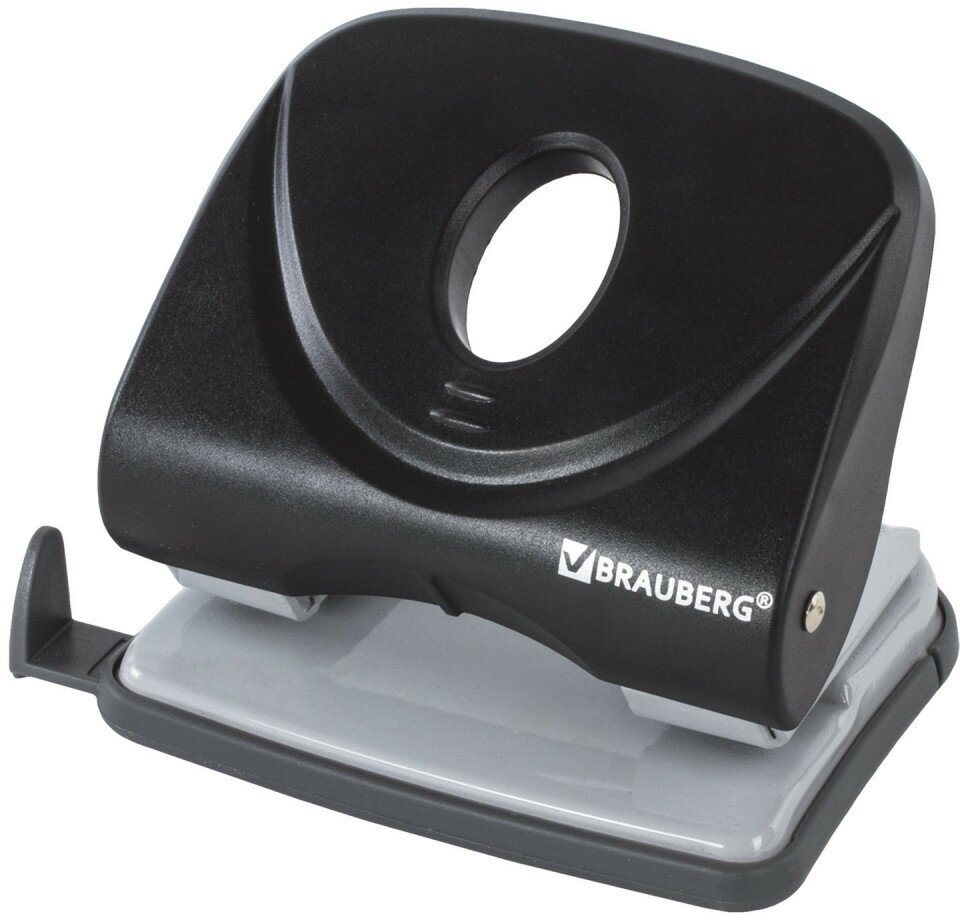 Дырокол BRAUBERG "Original", до 25 листов, черный, 222542, 1 шт