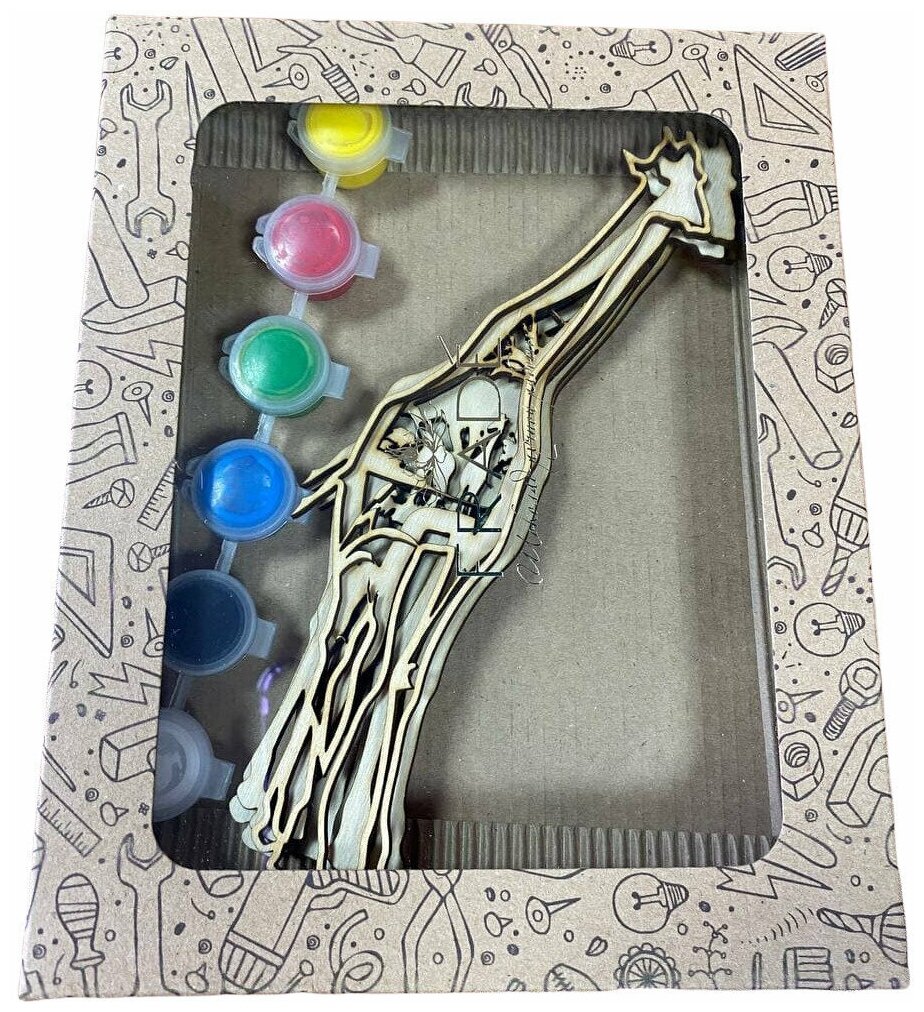 Конструктор деревянный "Фан Чулан", Сафари - Жираф, для детского творчества