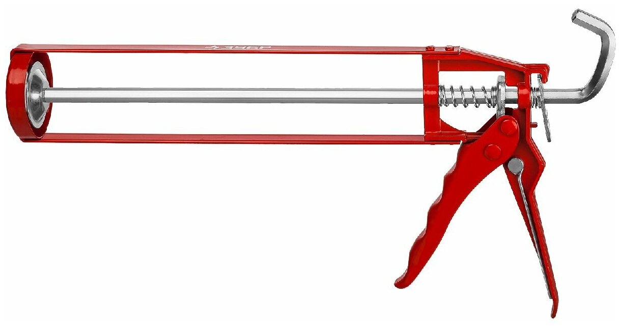 Пистолет для герметика ЗУБР Мастер скелетный 310 мл сталь алюминий шестигранный шток игла для чистки