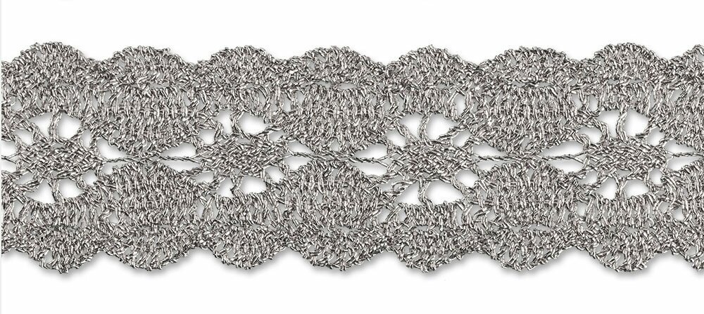 "Gamma" MTR-29 тесьма декоративная фасовка 25 мм 3 м под серебро