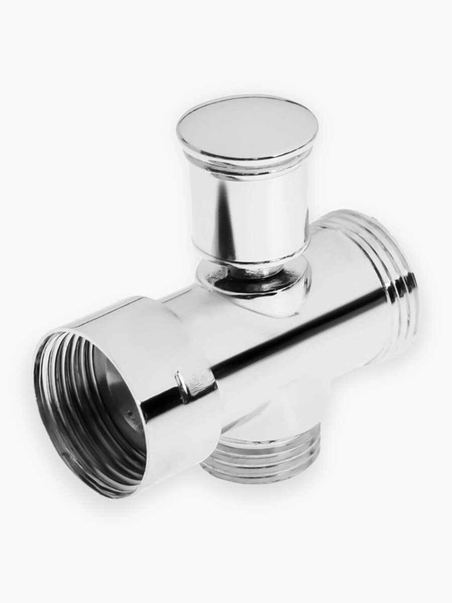 Дивертор ZEIN Z745, для смесителя, корпус цинк, круглая гайка, переключатель латунь, хром