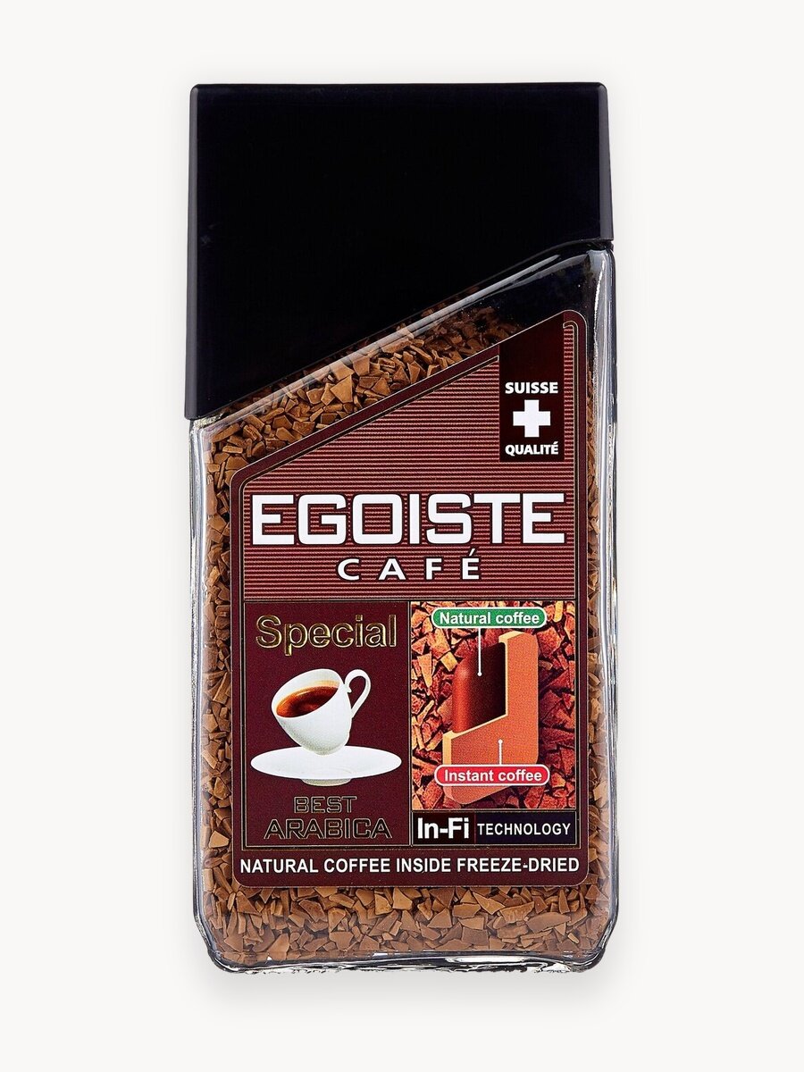 Кофе растворимый Egoiste Special сублимированный с молотым кофе, стеклянная банка, 50 г