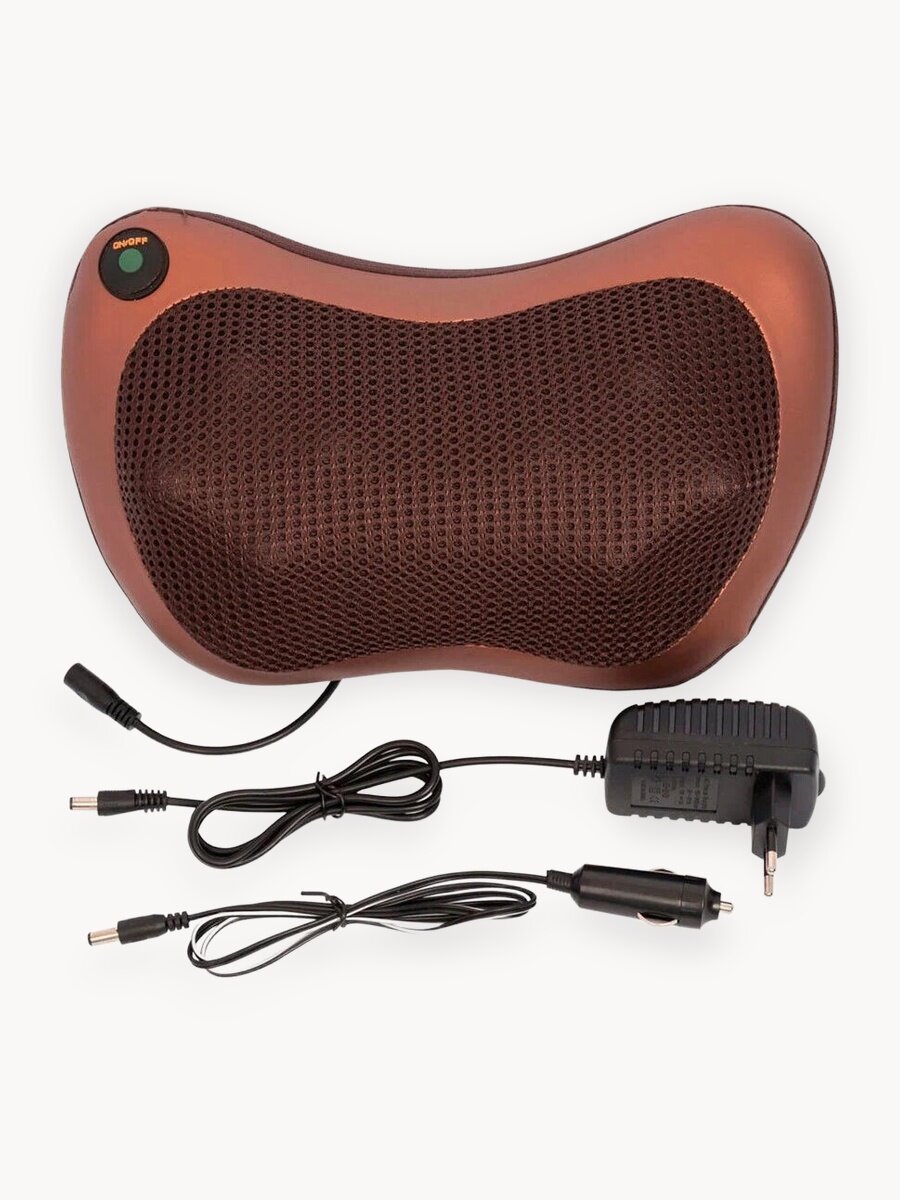 Массажная подушка, для дома и авто, с подогревом, 3 режима работы, 19 см x 9,5 см x 31 см