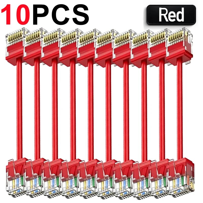 Ethernet кабель BAPPSUS CAT6A UTP 10 Гбит/с Red - 10PCS, 30CM