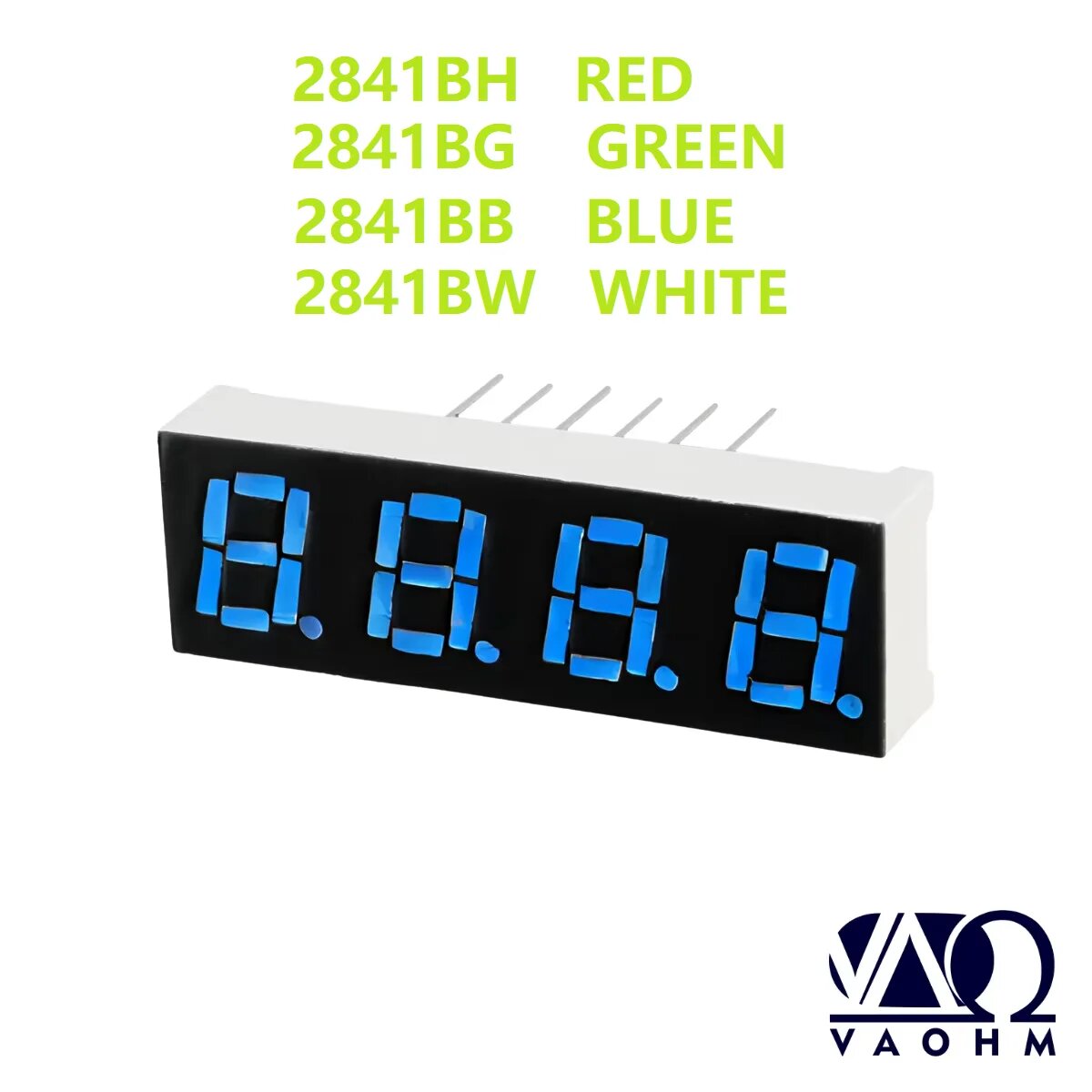 VAOHM 2841B 0,28-дюймовый семисегментный светодиодный дисплей 4-разрядный красный 2841BB Blue-2481BB