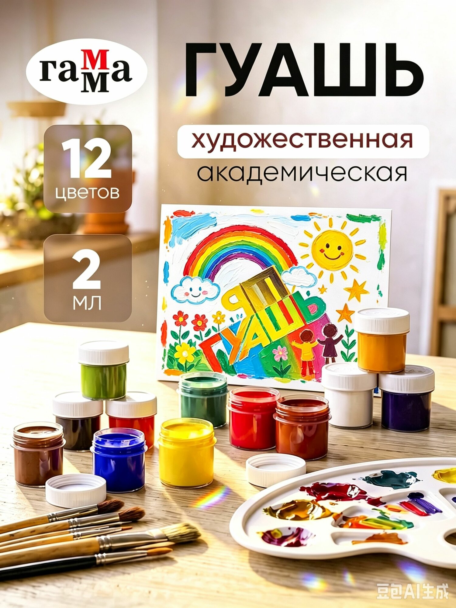 Гуашь 1 шт, 2 мл./ 48 г.