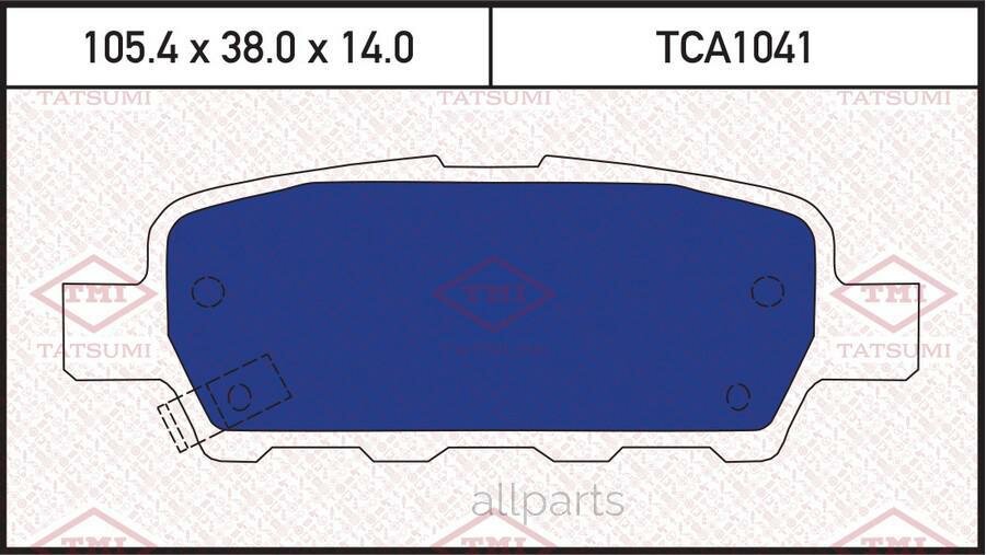 TATSUMI TCA1041 Колодки тормозные дисковые NISSAN X-Trail/Qashqai/Tiida/Murano 01->SUZUKI Grand Vitara 10->