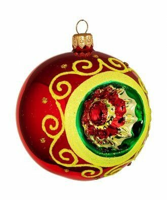 Шар на елку 85мм "Лучезарный" красный