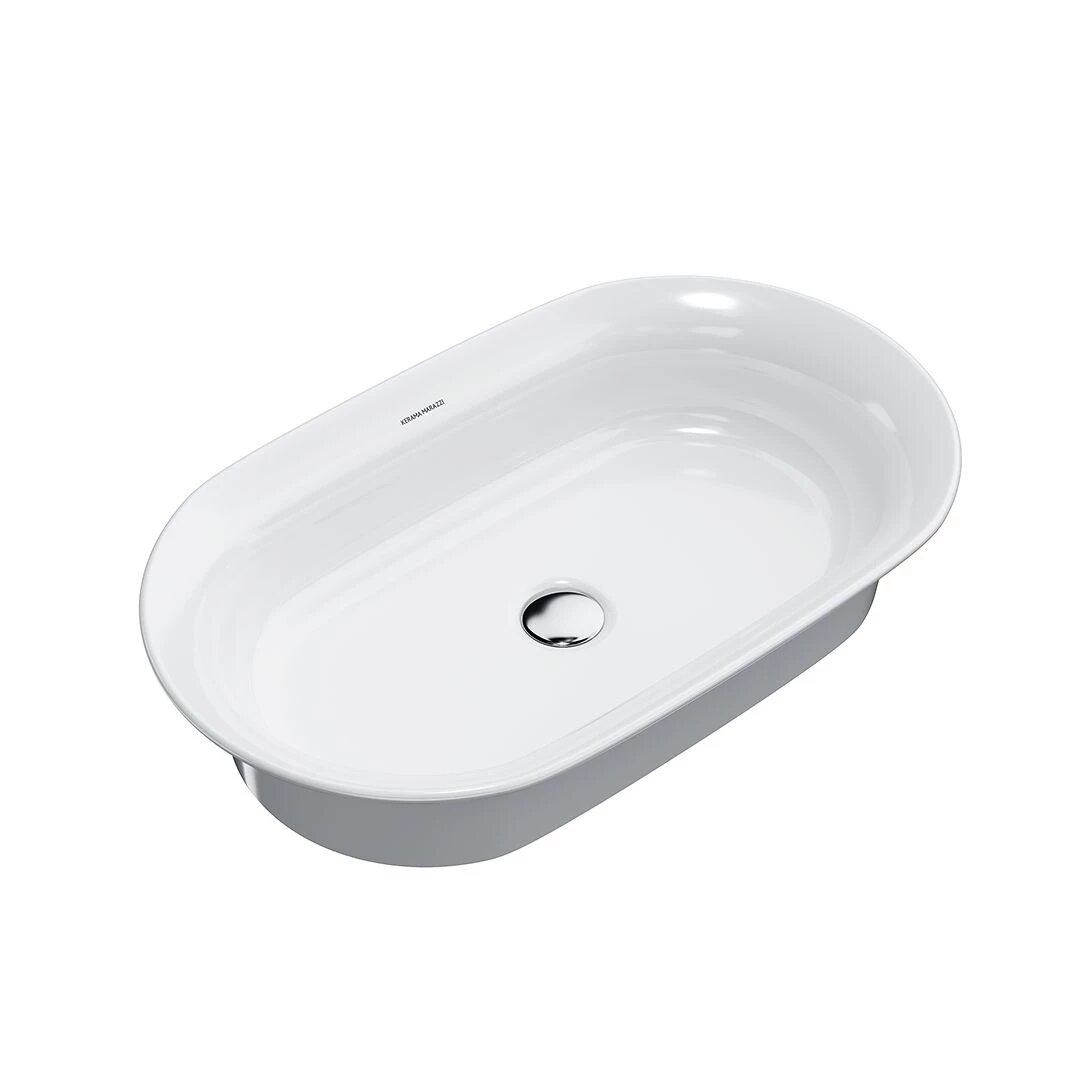 Раковина Kerama Marazzi CANALETTO накладная 65, белая глянцевая