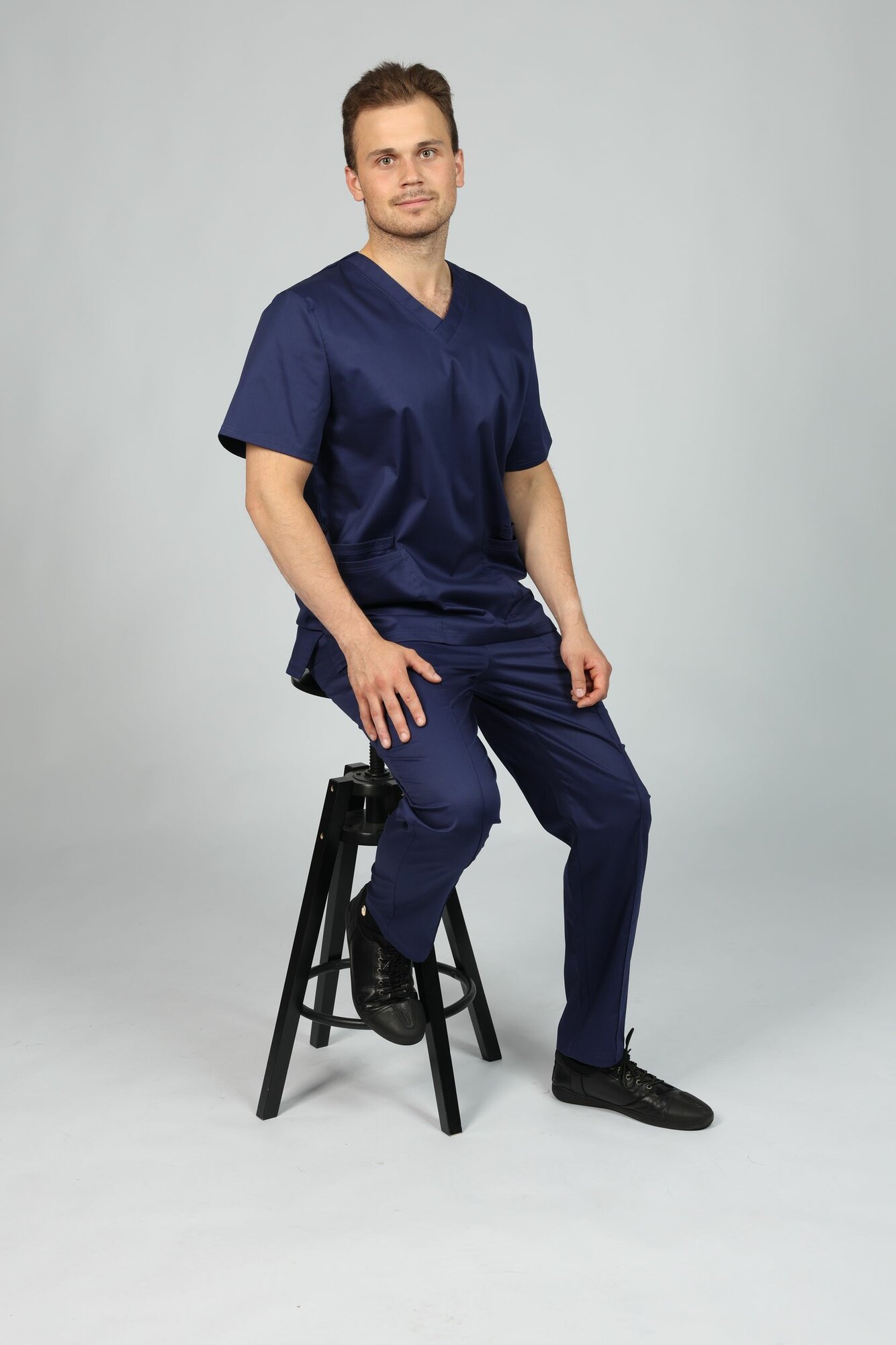 Премиальная медицинская одежда/Мужские медицинские брюки синие 50 размер на рост 182-188