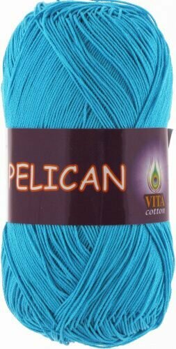 Пряжа Vita cotton Pelican (вита коттон пеликан), 3981-морская волна, хлопок двойной мерсеризации, 1 моток