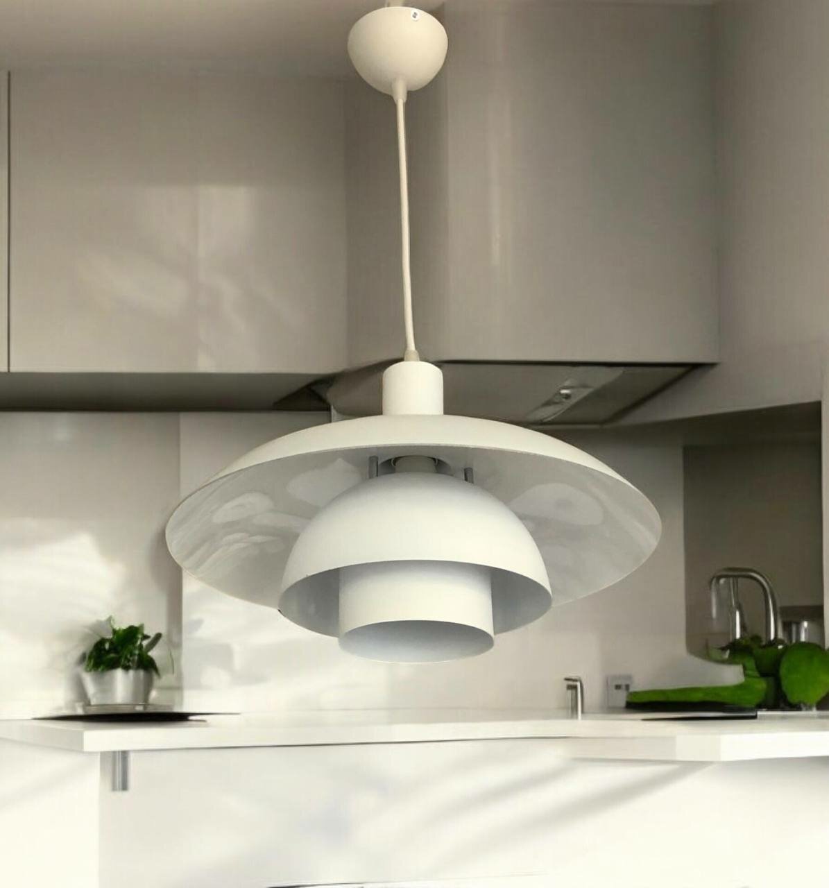 Люстра подвесная потолочная светильник лофт 6513-белая, Е27, LUCETY, площадь освещения 10 кв. м.