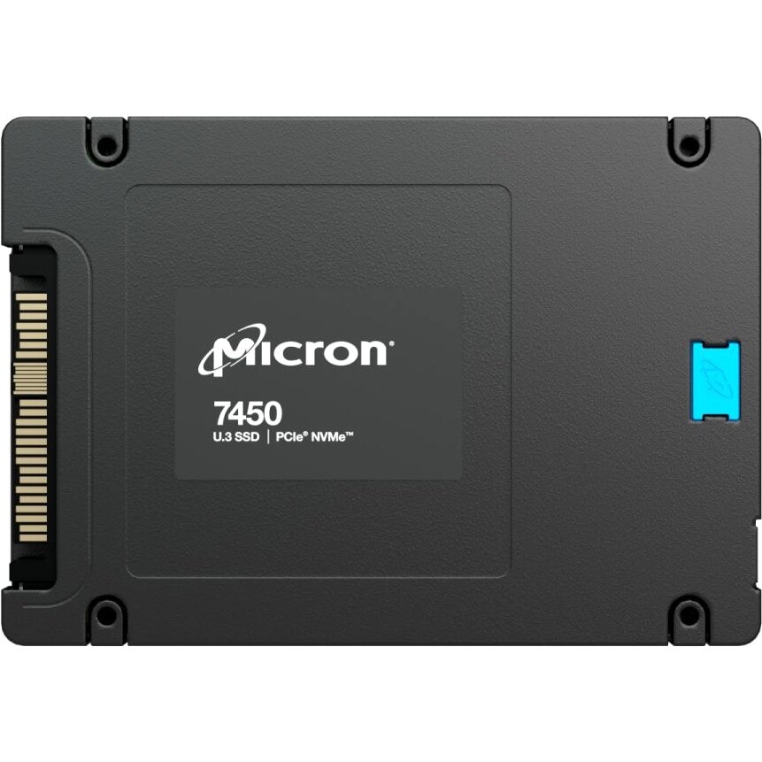 Micron SSD 7450 PRO, 3840GB, U.3(2.5" 15mm), NVMe, PCIe 4.0 x4, 3D TLC, R/W 6800/5300MB/s, IOPs 1 000 000/180 000, TBW 7300, DWPD 1 (12 мес.)