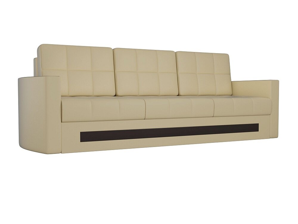 Прямой диван Белла Бежевый Экокожа, дельфин, 225х87х82 см