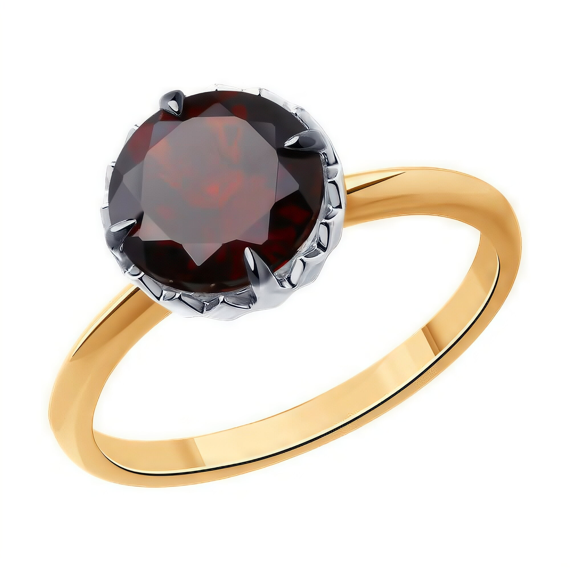 Кольцо, красное золото, 585 проба, гранат