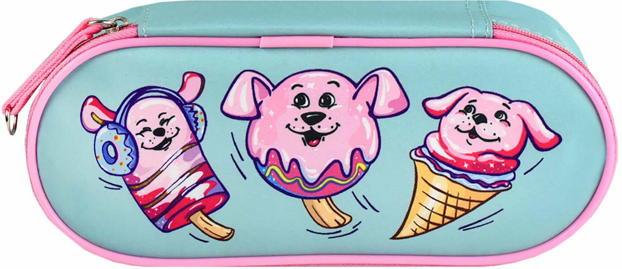 Пенал школьный Мороженое, микрофибра, 20.5х7.5х4 см