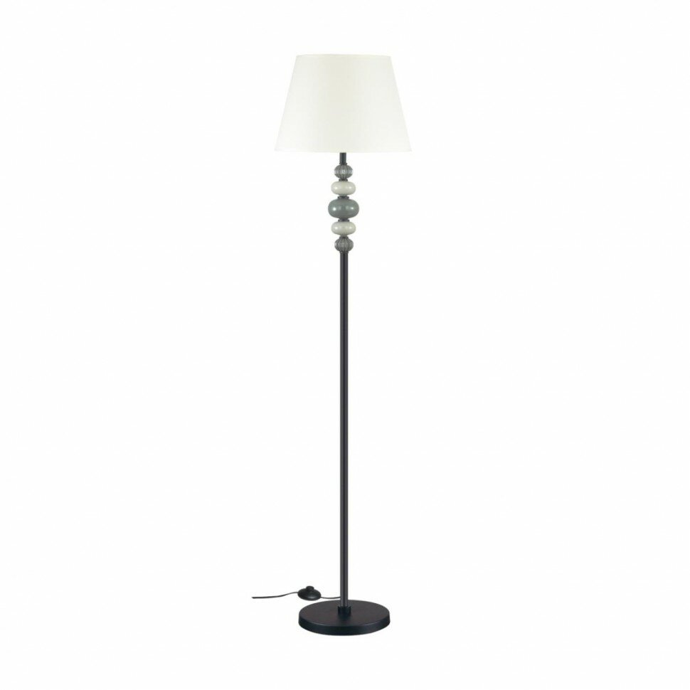 Odeon Light 4896/1F MODERN ODL_EX23 163 черный матов./серый/молочный металл/керамика/ткань Торшер E27 1*60W SOCHI