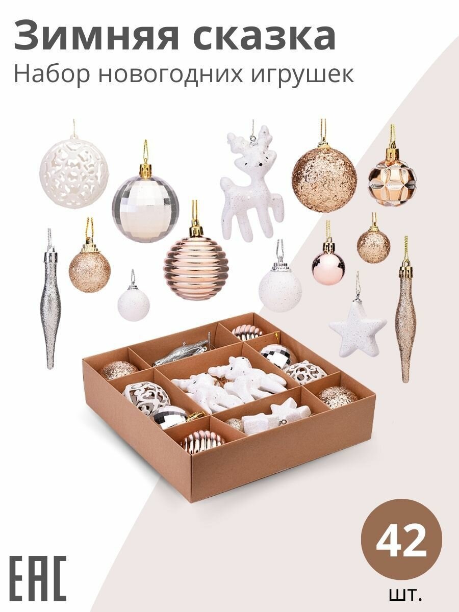 Набор новогодних игрушек, Зимняя сказка / Елочные игрушки набор