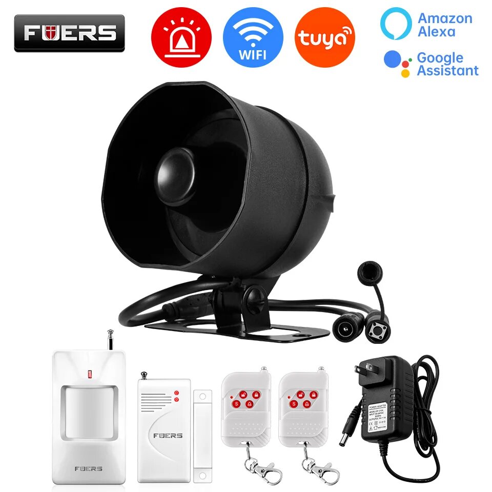 Беспроводная сирена Fuers 120dB, Wi-Fi, Kit1, EU Plug