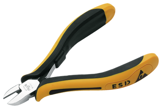 Бокорезы NWS для электроники 120 мм, закруглен. до 0,8мм (двухкомпонент. антистатичес. ручки ESD)