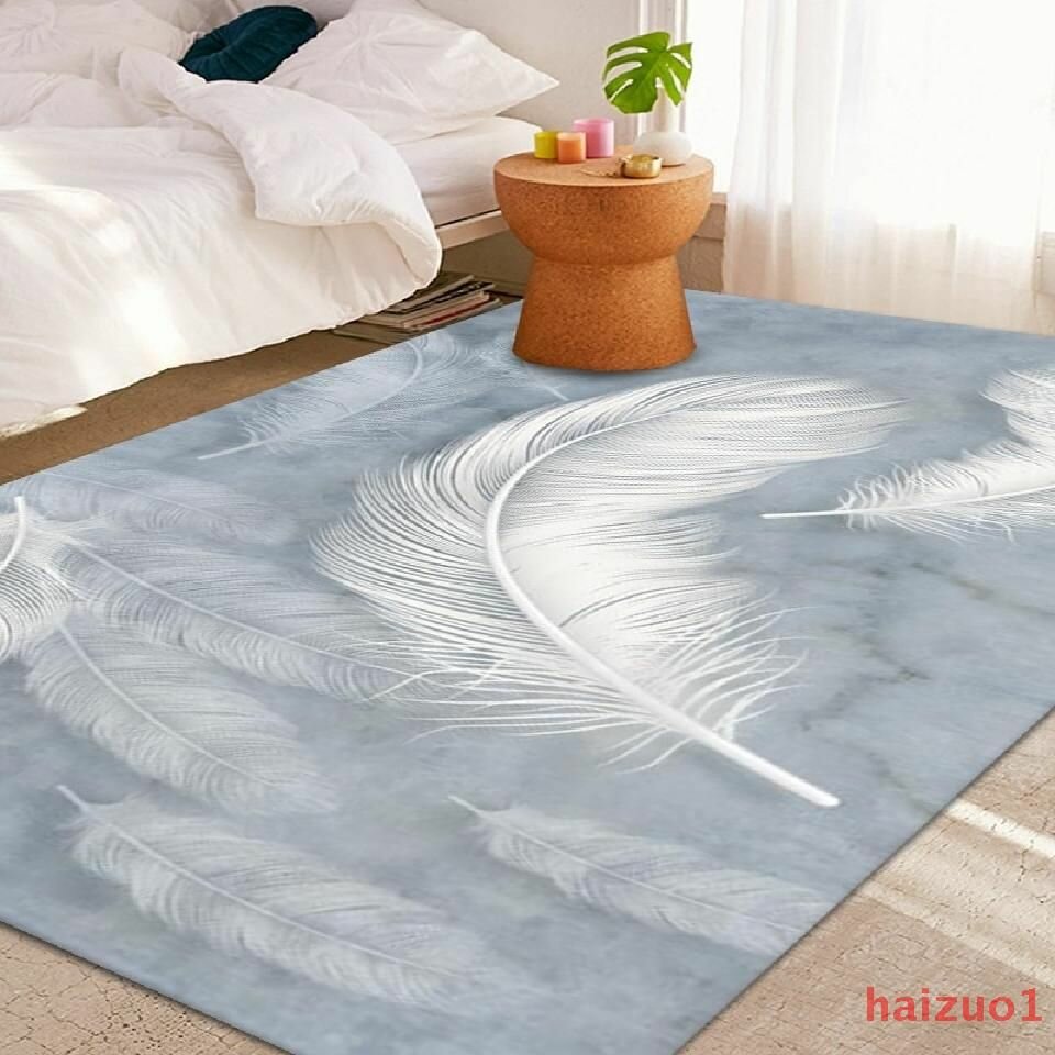 Гостиная с принтом из перьев ковер без ворса