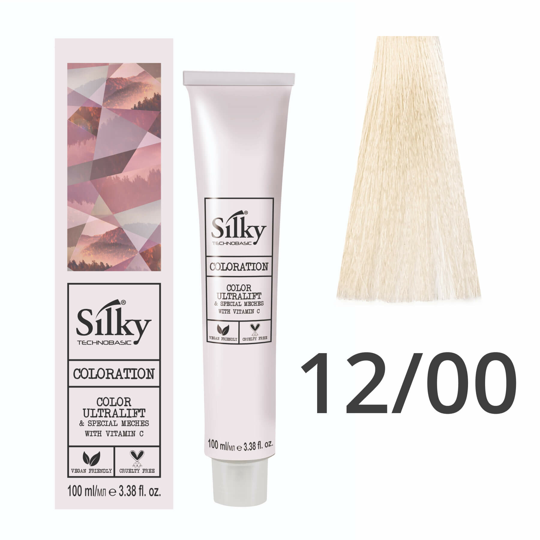 Краска для волос профессиональная Silky Color Vive/Ultralift 12/00 Суперосветлитель экстра Светлый натуральный, 100 мл