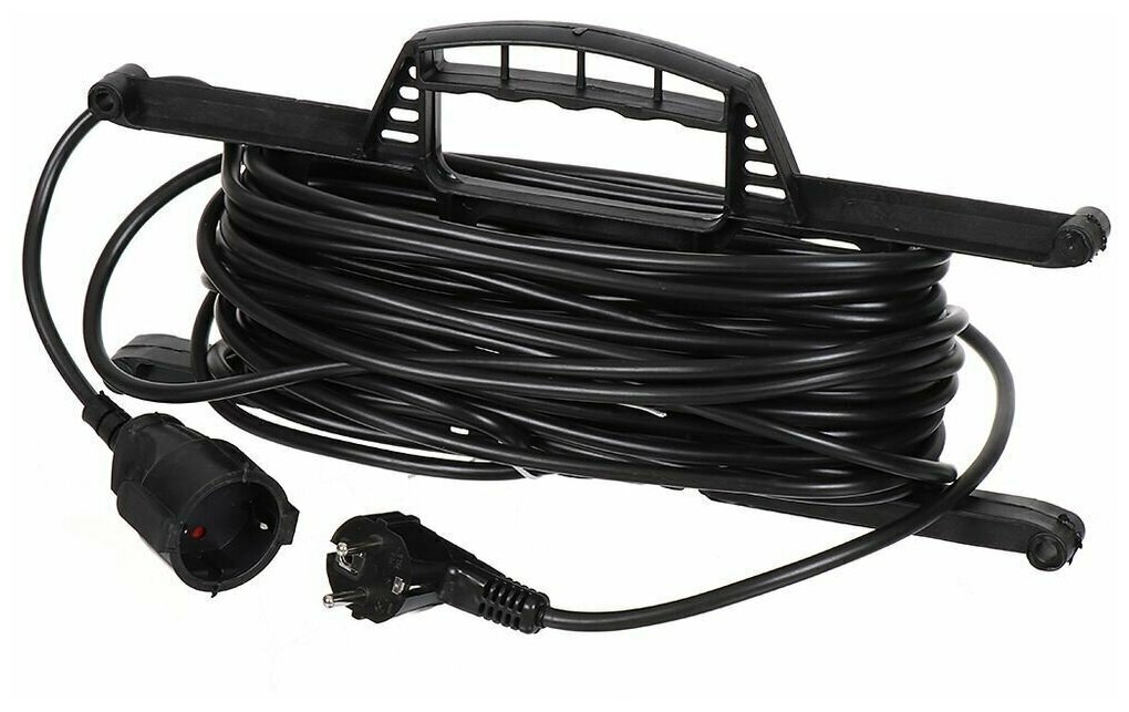 Удлинитель-шнур силовой Jett 1 розетка 50 метров 16 Ампер 3,5кВт, черный