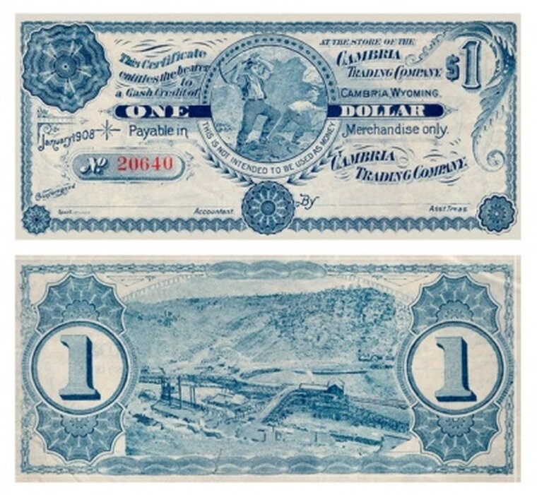 Сертификат 1 доллар 1908 США Камбрия, сувенирная копия, банкноты и купюры редкие коллекционные
