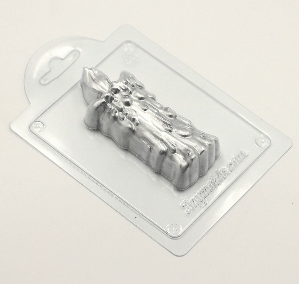 Форма для мыла AnyMolds Свеча, пластик, прозрачная, 2 шт