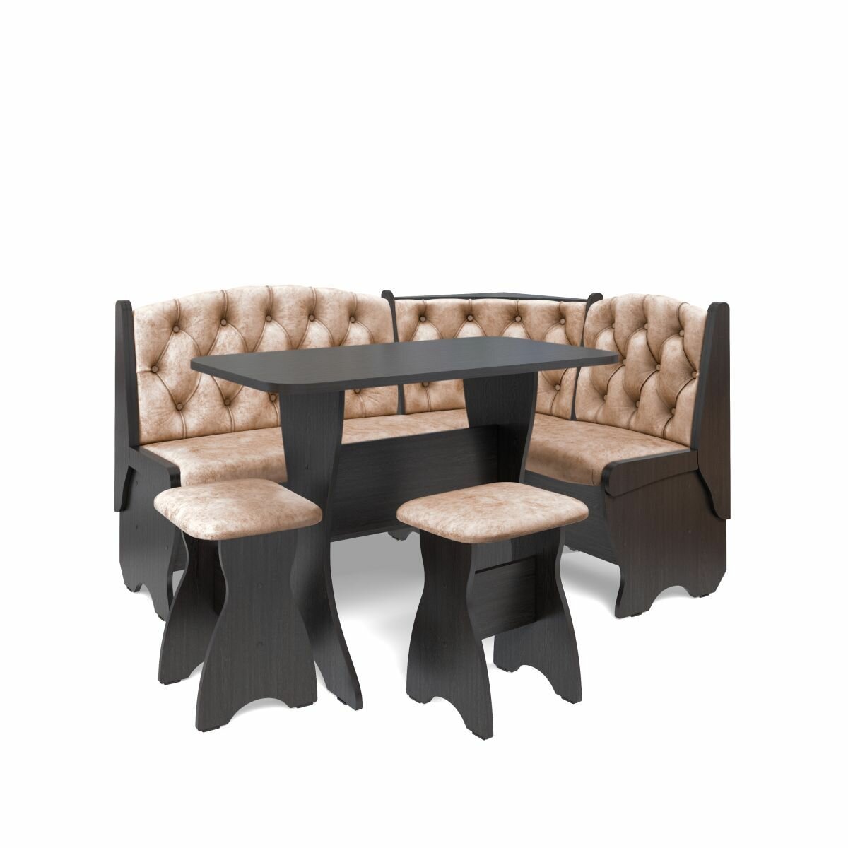 Кухонный уголок Оливия Люкс Венге/Велюр Латте/Венге