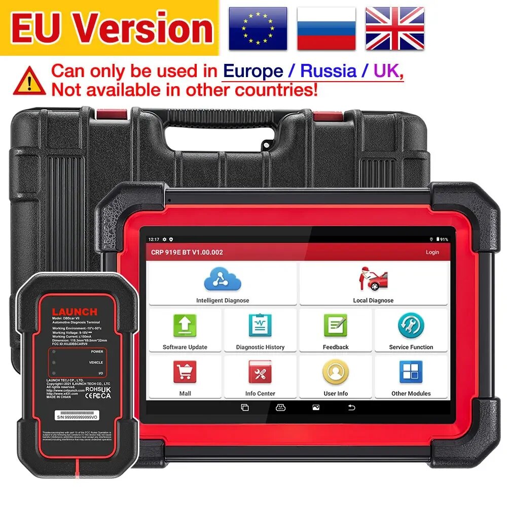 LAUNCH X431 CRP919E BT Инструменты диагностики автомобиля Auto CAN FD/DIOP OBD OBD2 EU RU UK Version