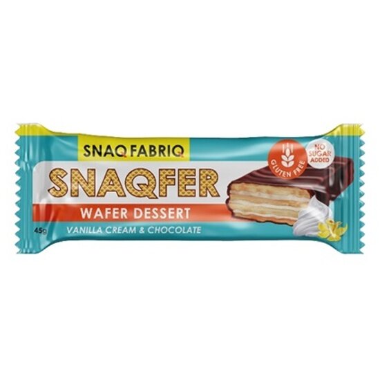 Протеиновый батончик Snaq Fabriq вафельный глазированный со вкусом Ванильный крем и бельгийский шоколад 45г