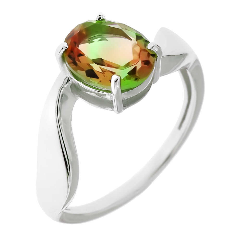 Кольцо, серебро, 925 проба, родирование, султанит