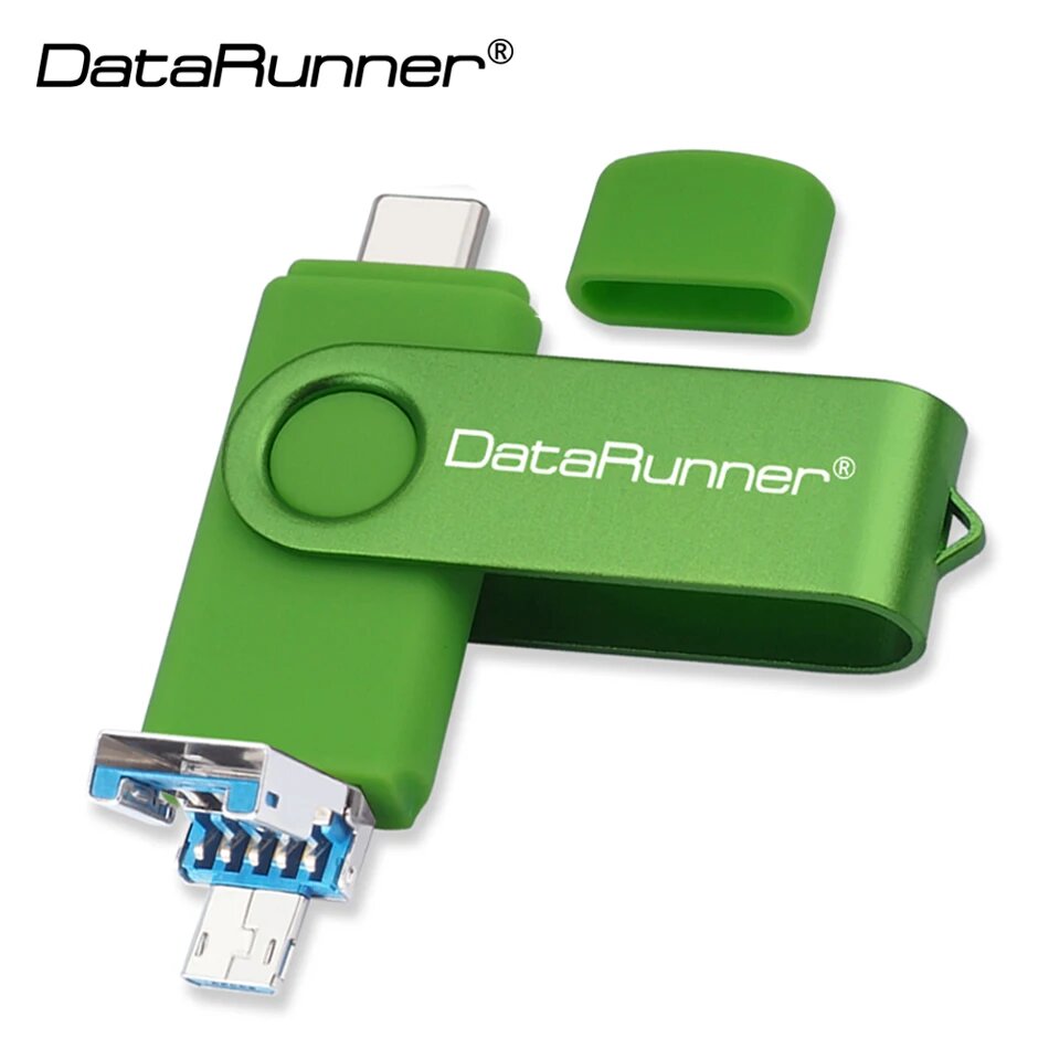 DataRunner 3 в 1 USB флешка 32 ГБ, Green