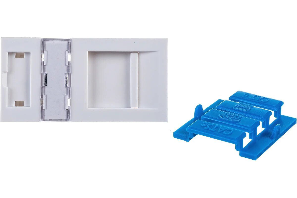 Экопласт модуль-адаптер лицевой панели информационной розетки 45x22.5 RJ 1 вход белый 87001-1