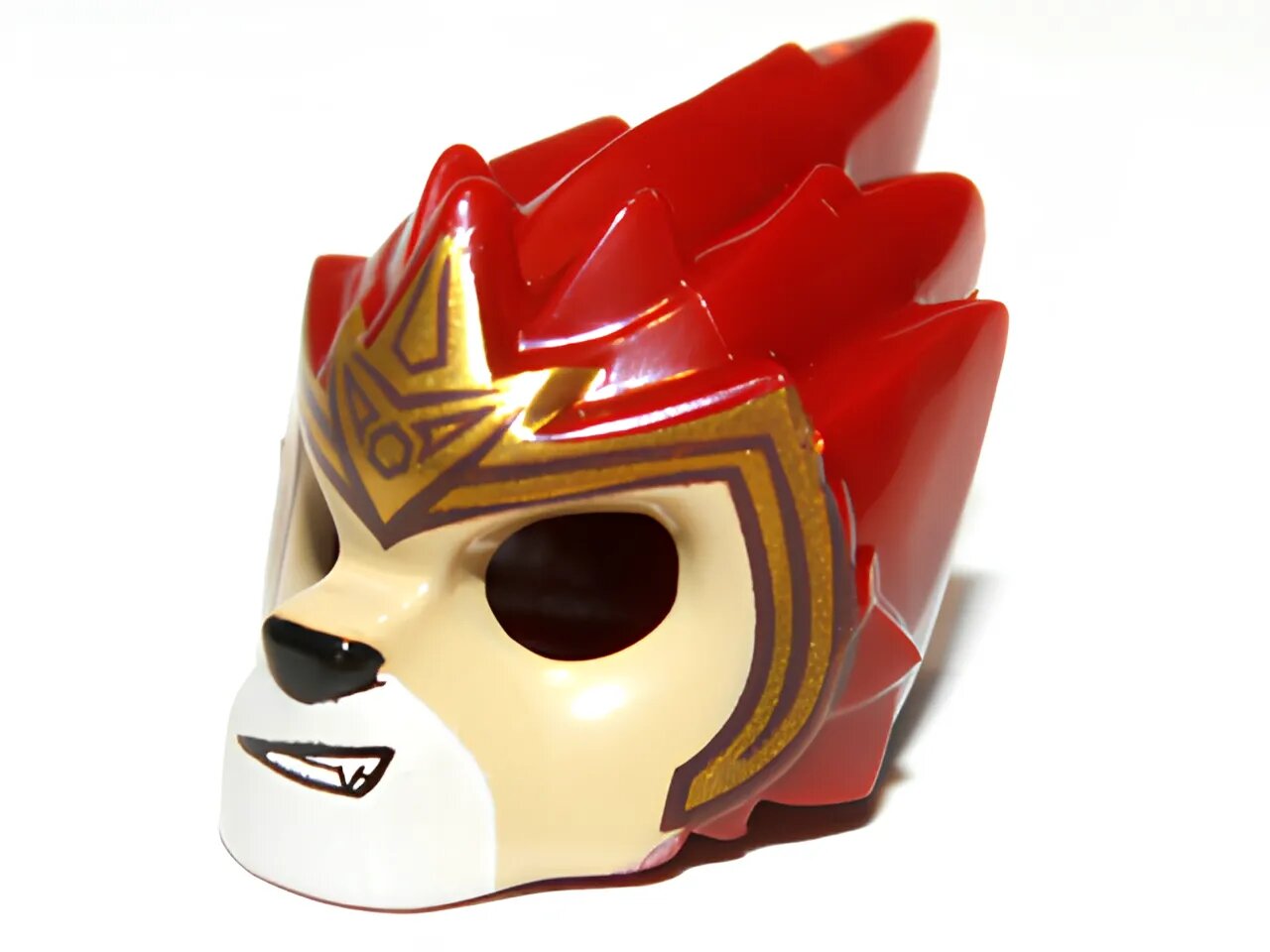 Деталь LEGO Lego Minifigure Headgear Mask Lion with Tan Face and Gold 11129pb04 U