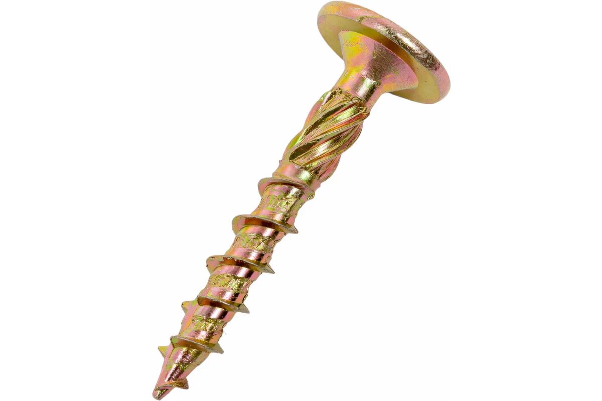 Rusconnect CT 06040 шуруп по дереву с/нарез, прессшайба 6x40, 200 шт, желтый цинк 320604