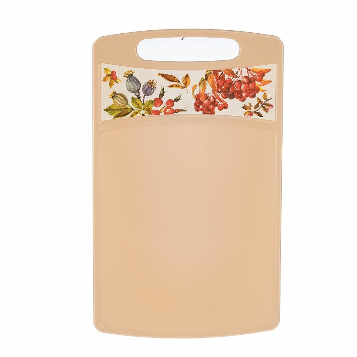 Доска разделочная Bergamo прямоугольная 260x155x3,5 мм, с декором, бежевая (222142727/09)