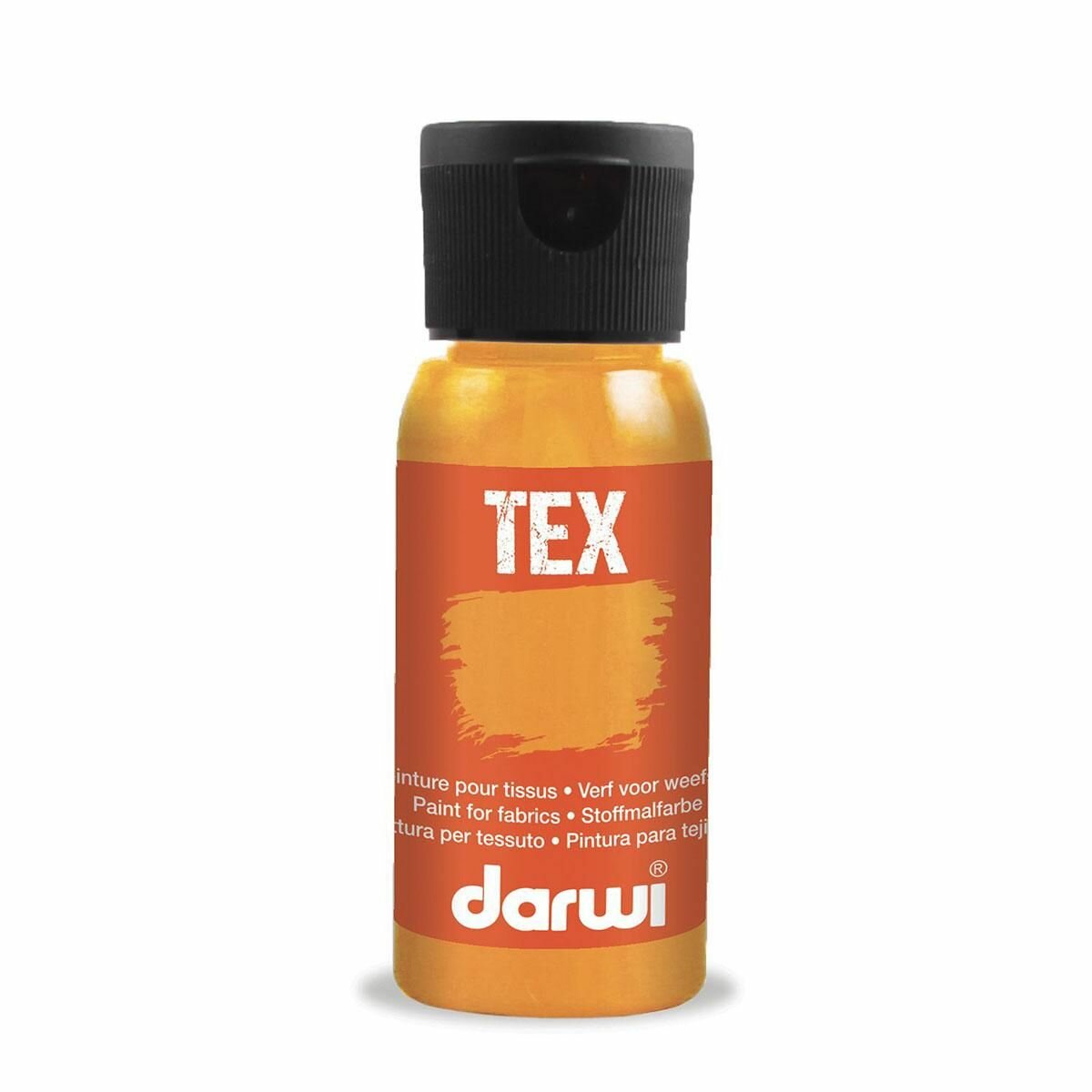 Краска для ткани Darwi акриловая, 50 мл, Tex, тон 763 оранжевый неон