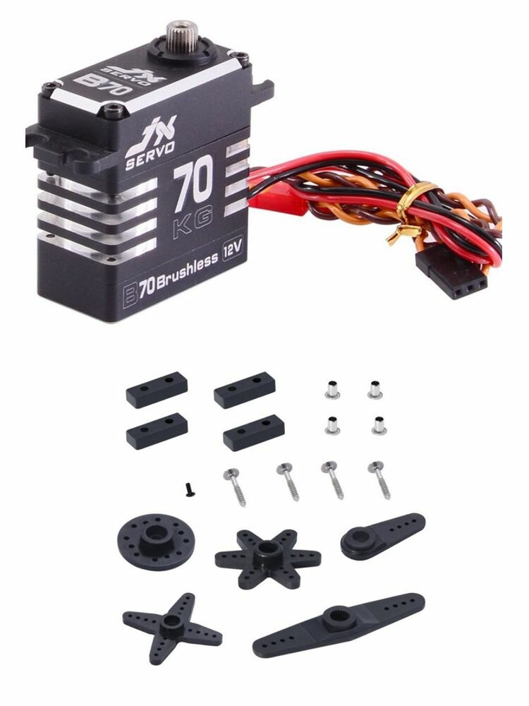 Сервомашинка цифровая JX Servo B70 (87г/72/0.10/12.0V) бесколлекторная, Full metal JXS-B70