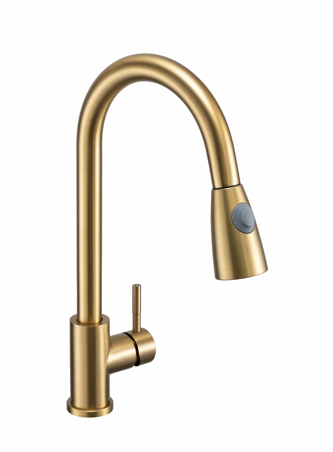 Смеситель для кухонной мойки Frap F60991-3 с выдвижным изливом, сатин золотой