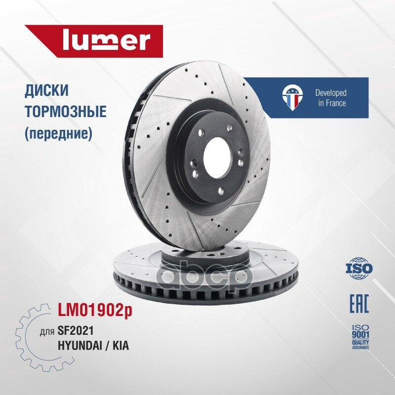 Тормозной диск перфорированный передний Hyundai/KIA lumer арт. LM01902P