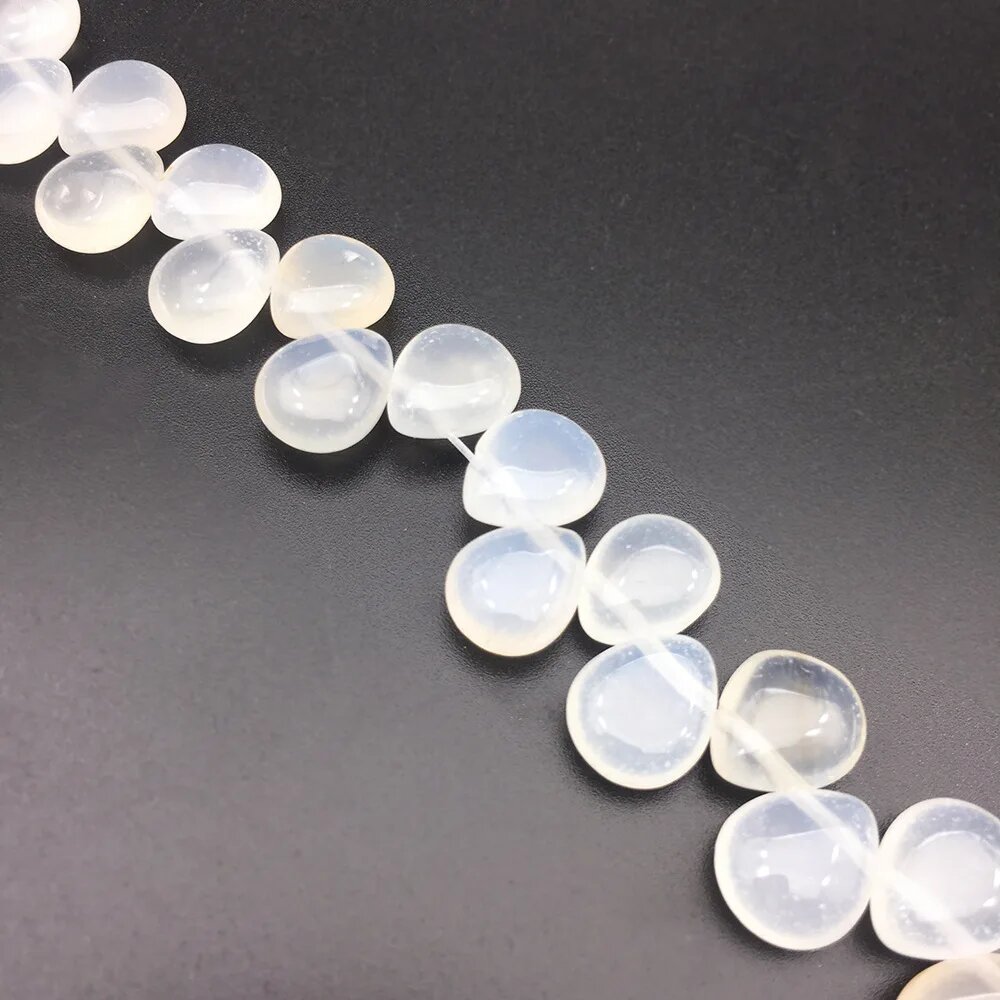 Бусины из природного камня 32 шт. Белый, White Agate