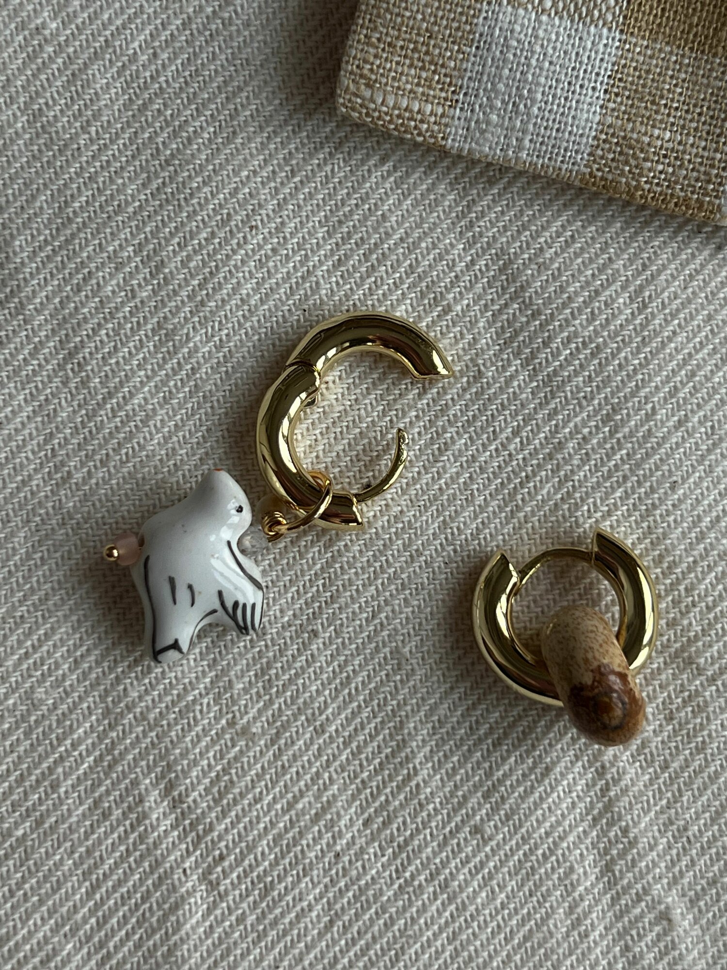 Серьги конго, искусственный камень, керамика