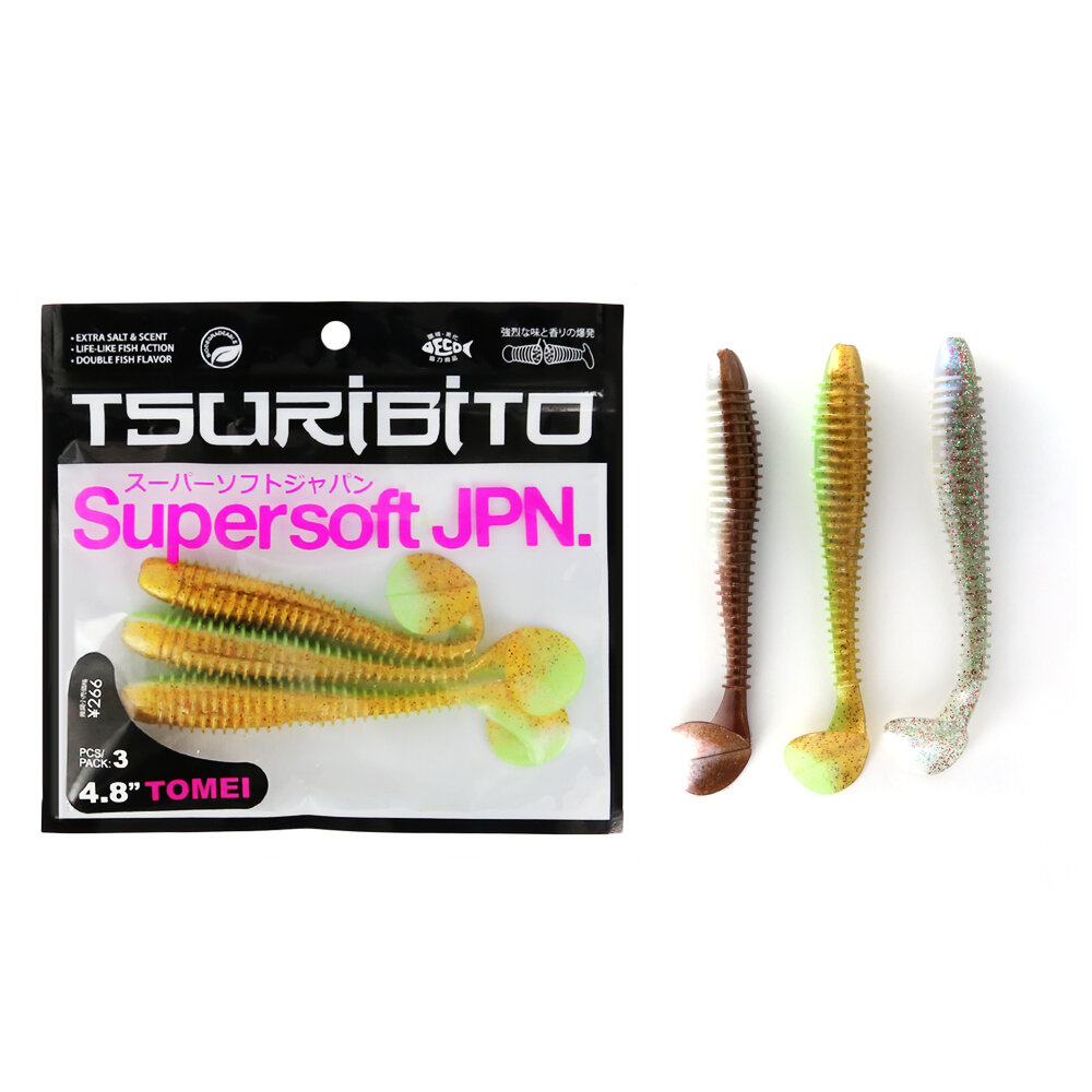 Приманка TSURIBITO Supersoft Tomei, мягкая, естественная игра, для рыбалки