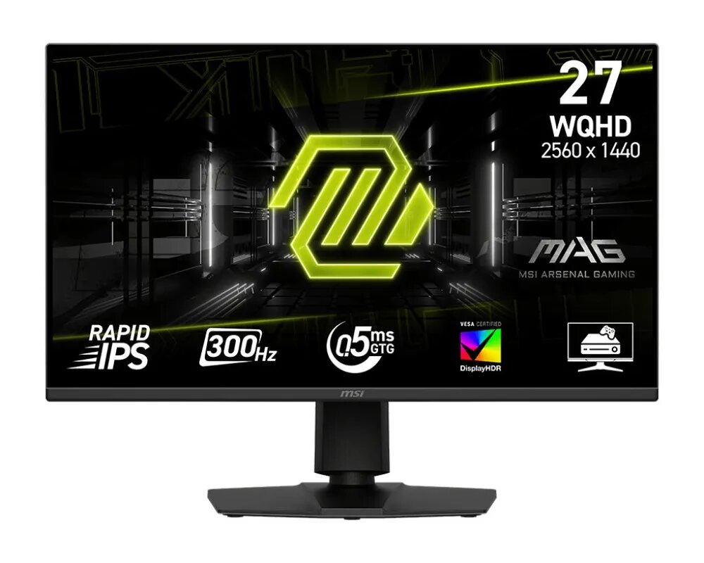 MSI 27" Монитор MAG 275QPF X30,2K,300Hz, HDR400,0.5ms(GTG), черный