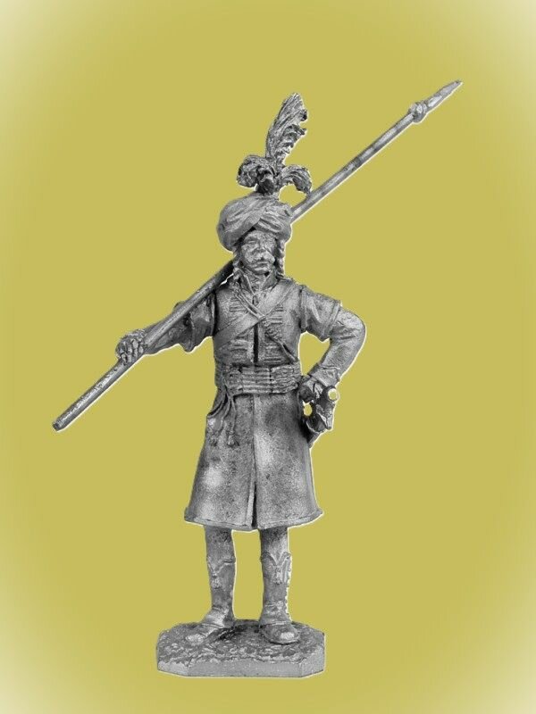 Коллекционная оловянная миниатюра, солдатик в масштабе 54мм( 1/32) Рядовой полка дромадеров 1799 г