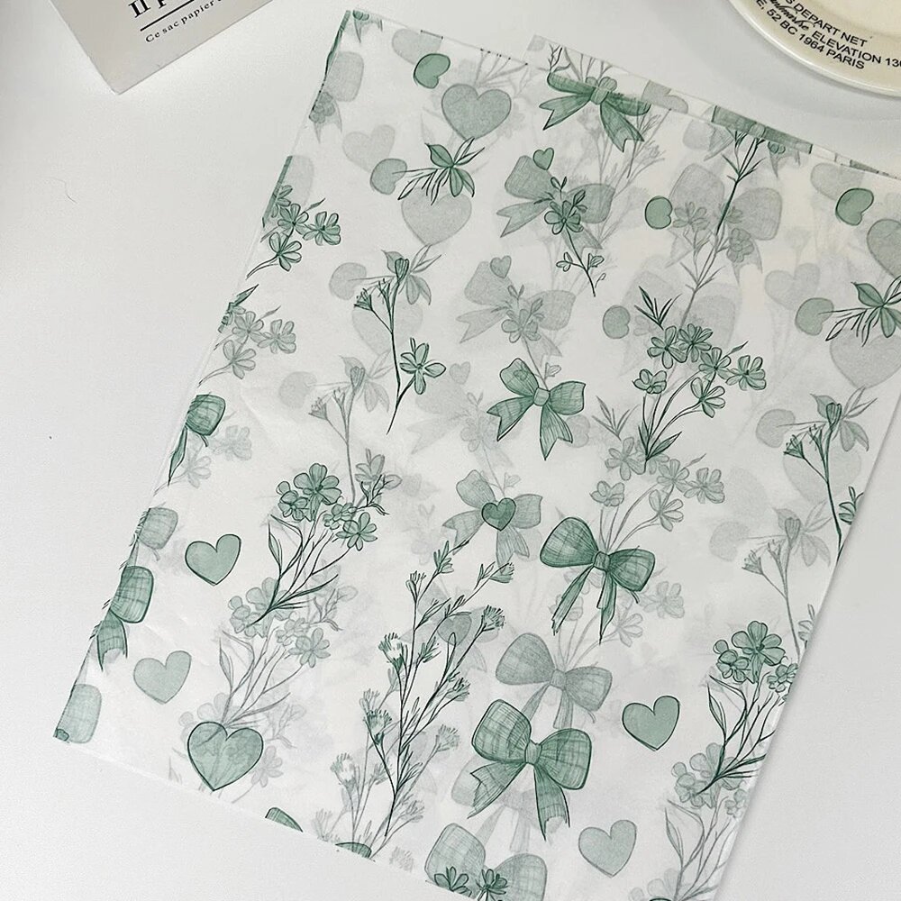 Красная тканевая бумага с клубничным узором, 10 листов