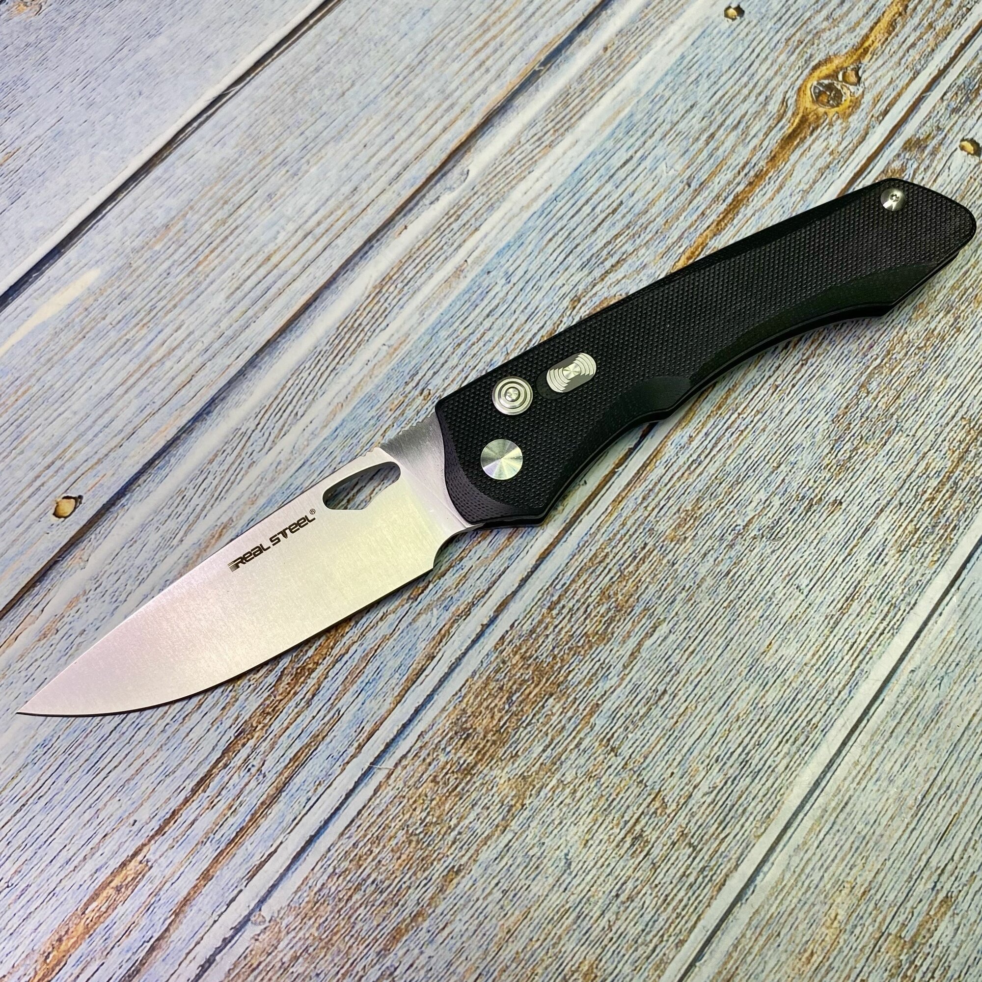 Складной нож Real Steel Griffin Pro Stonewash / Green Micarta 7131GM